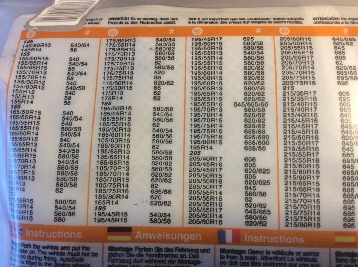 Autosocks (620) to fit 205/55/16 and other sizes- £25 (inc P&P) - Parts ...