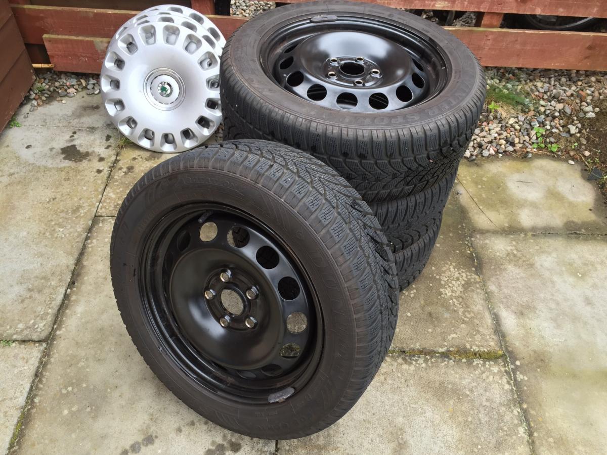 Skoda steel wheels with Dunlop winter rubber - Parts For Sale - BRISKODA