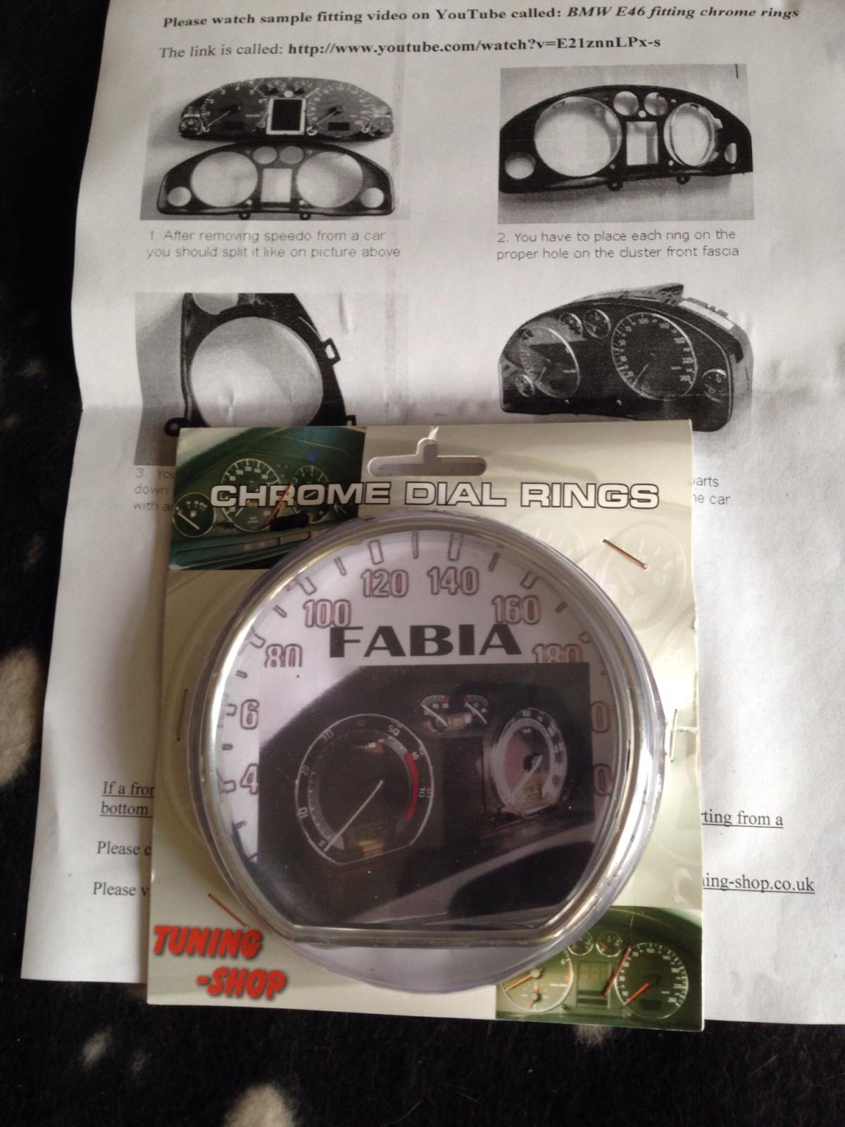 Fabia 1 chrome speedo rev counter dial surrounds - Parts For Sale ...