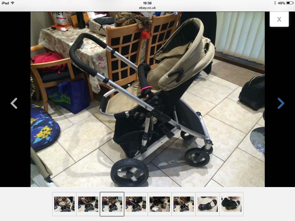 Brio Sing Beige Carriage Single Seat Stroller/Car seat And Isofix Base ...