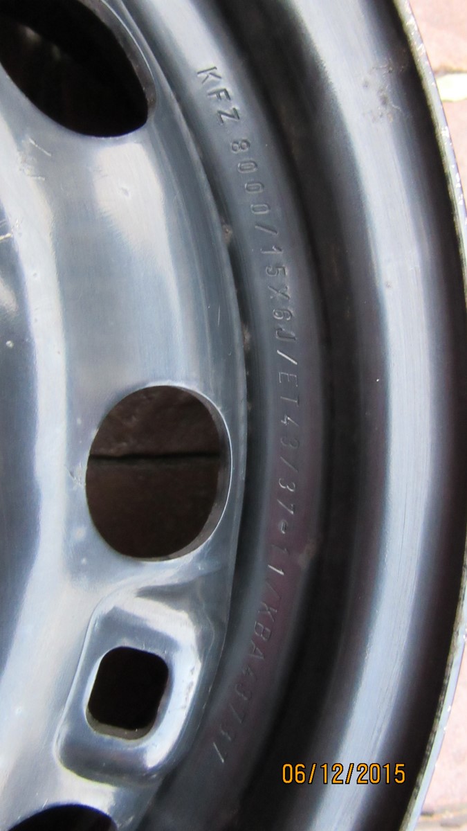 NOW SOLD 4 x 15" 5 x 100 steel wheels from a skoda fabia et43 - Wheels ...
