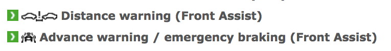 Front Assist emergency advanced warning - Skoda Fabia Mk3 (2014-2021 ...