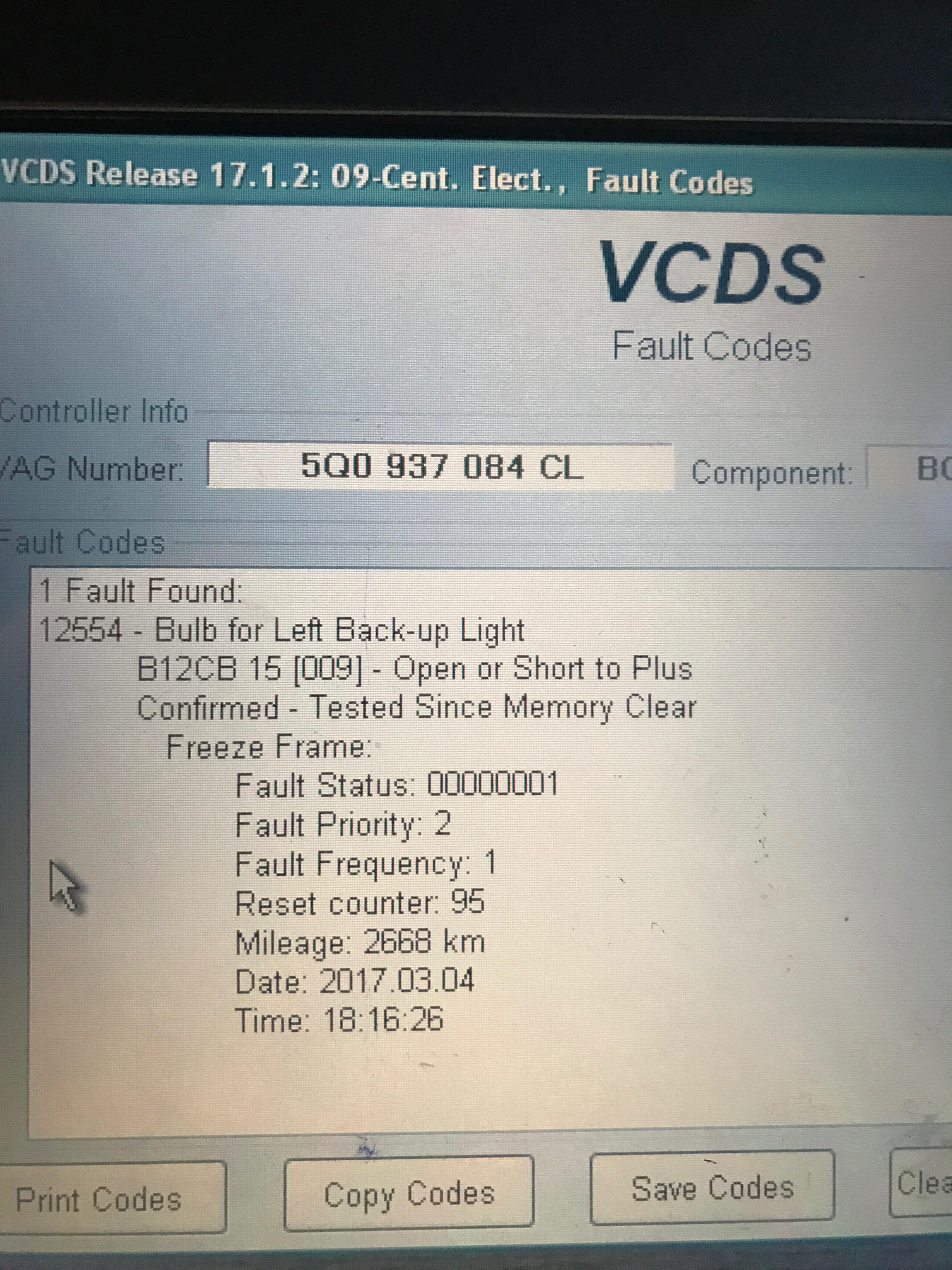 Reverse light fault - Skoda Octavia Mk3 (2013 - 2020) - BRISKODA