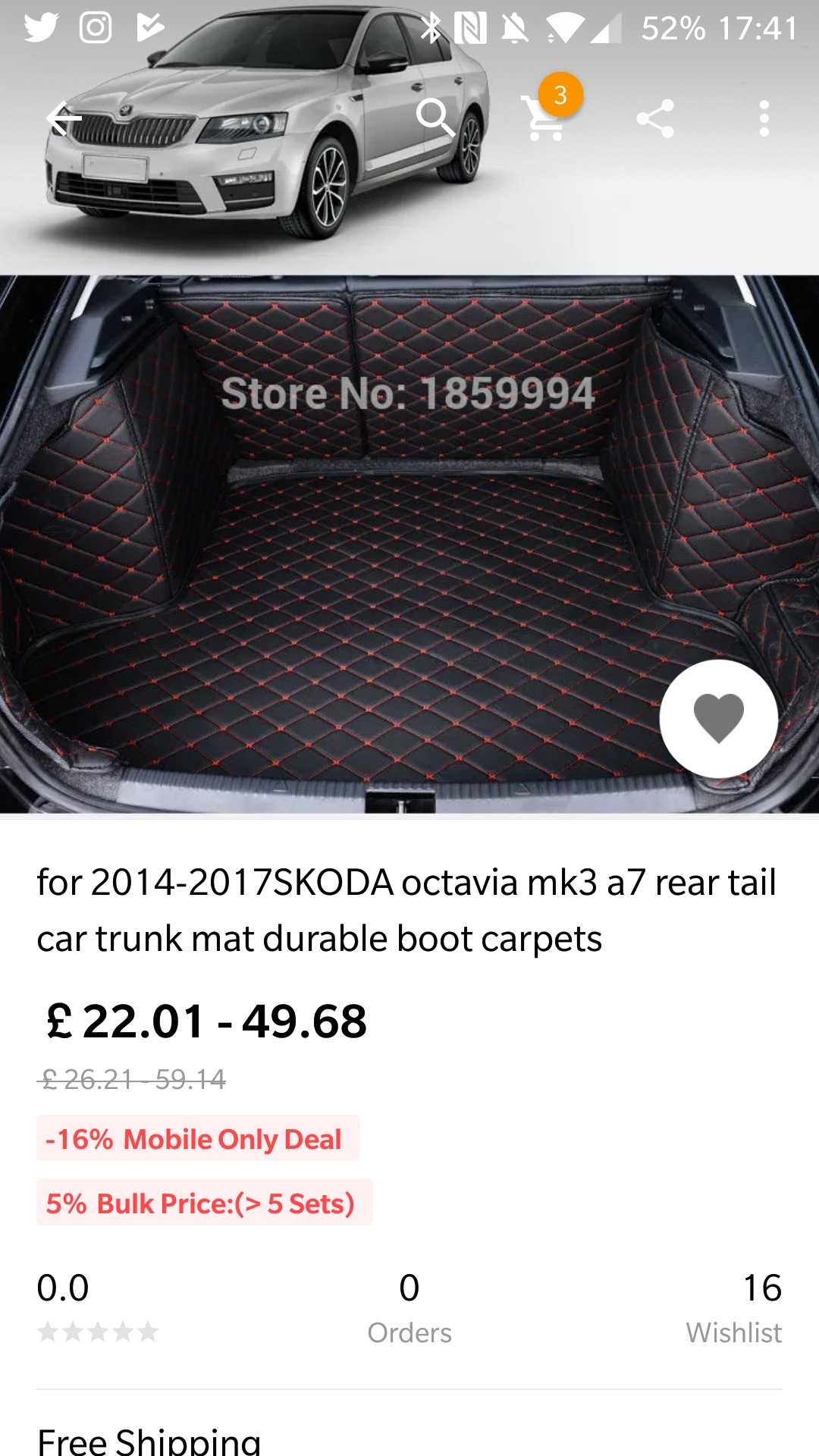 New Manicci Floor Mats - Skoda Octavia Mk3 (2013 - 2020) - BRISKODA