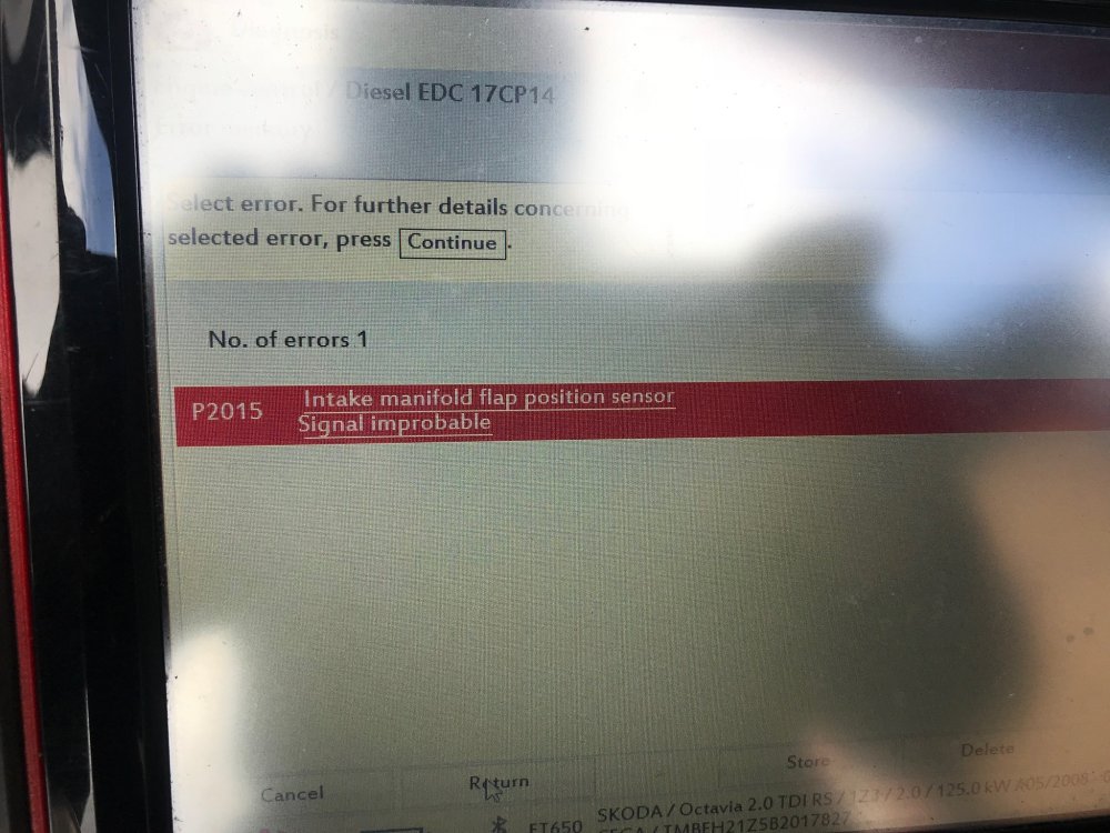 Error code P2015 "sensor for intake manifold flap position" fixed with ...