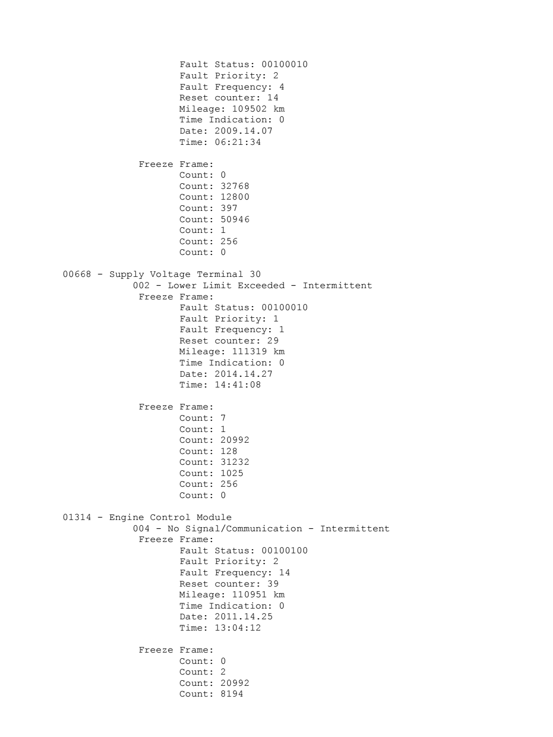 Help with fault codes - Skoda Octavia Mk2 (2004 - 2013) - BRISKODA