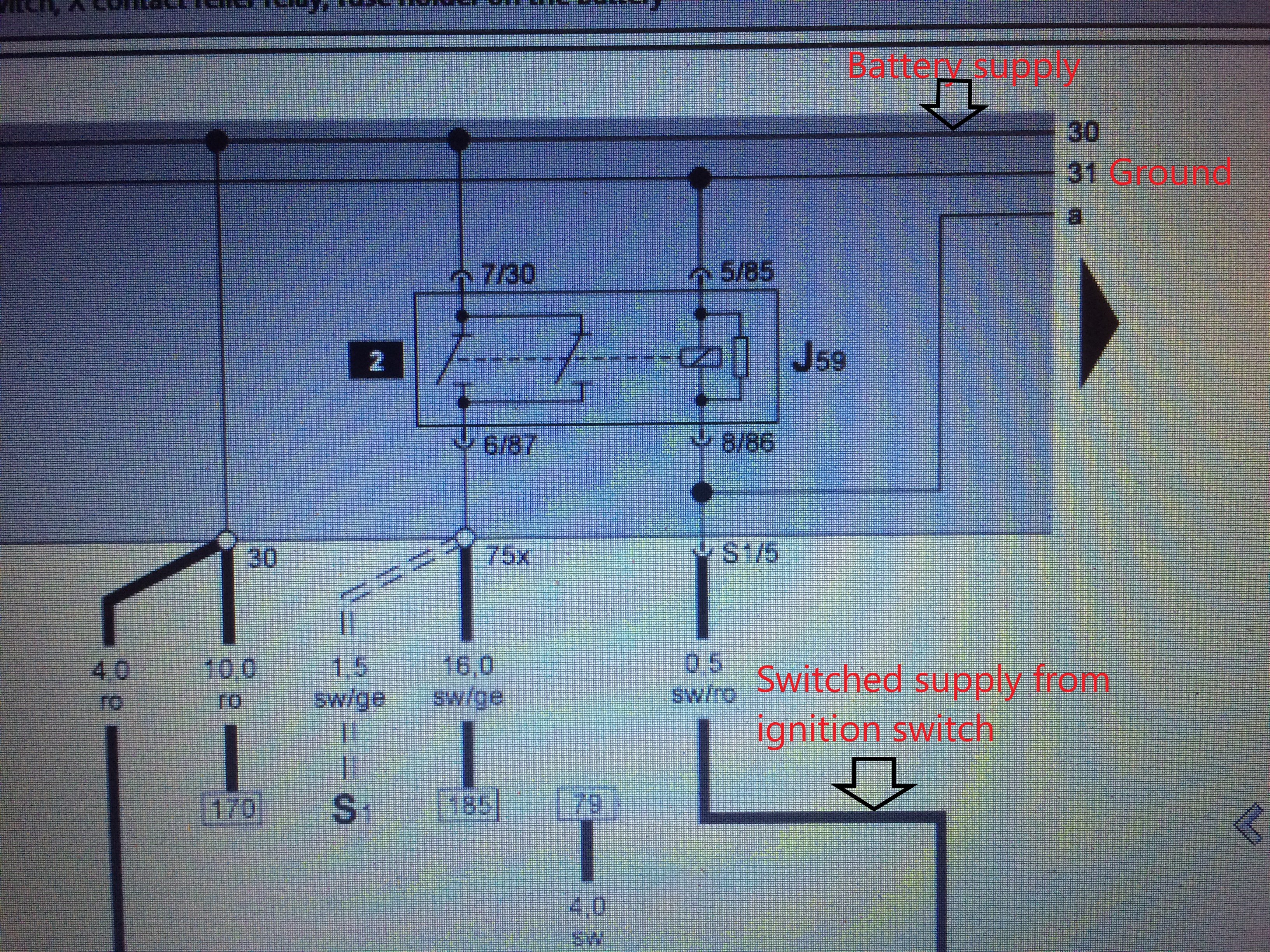 Power drain (load reduction relay) - Skoda Octavia Mk1 (1996-2004 ...