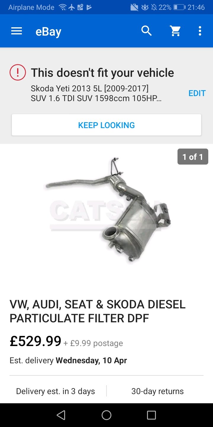 Replacement DPF compatibility? - Skoda Yeti - BRISKODA