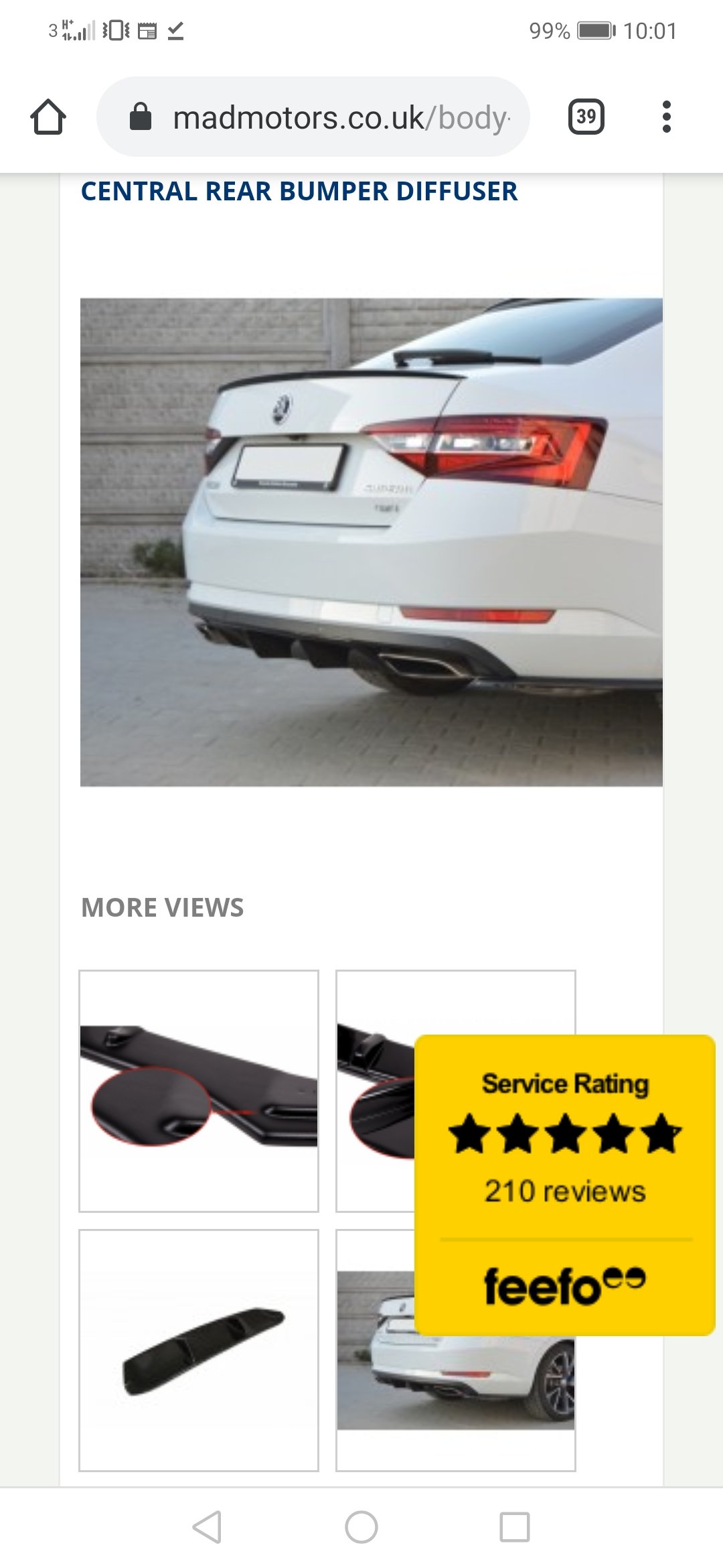 Skoda superb rear diffuser store