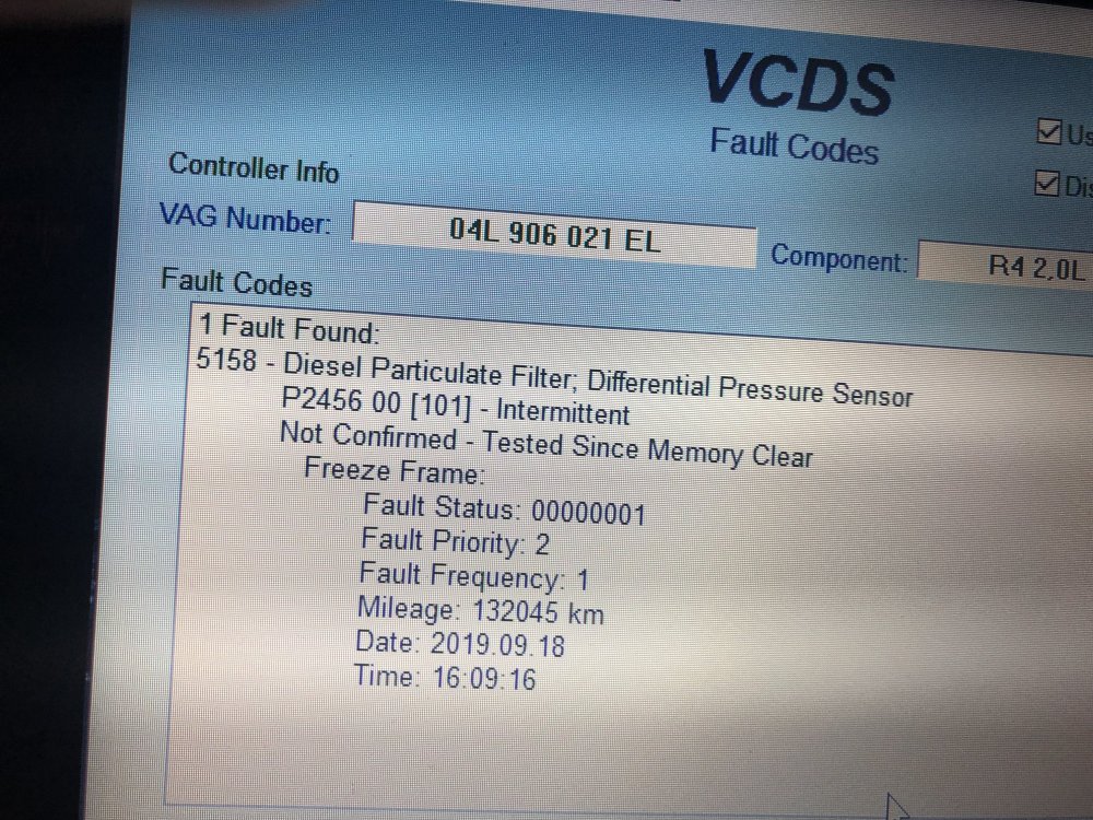 DPF Differential Pressure Sensor P2456 - Skoda Octavia Mk3 (2013 - 2020 ...