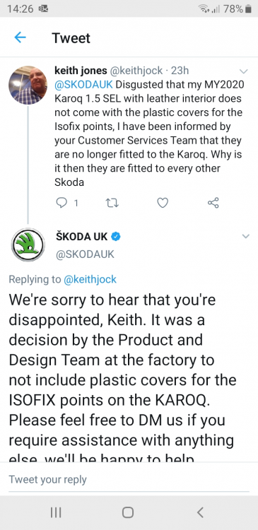 Isofix Plastic Covers Rear Seats with Leather Seats - Skoda Karoq ...