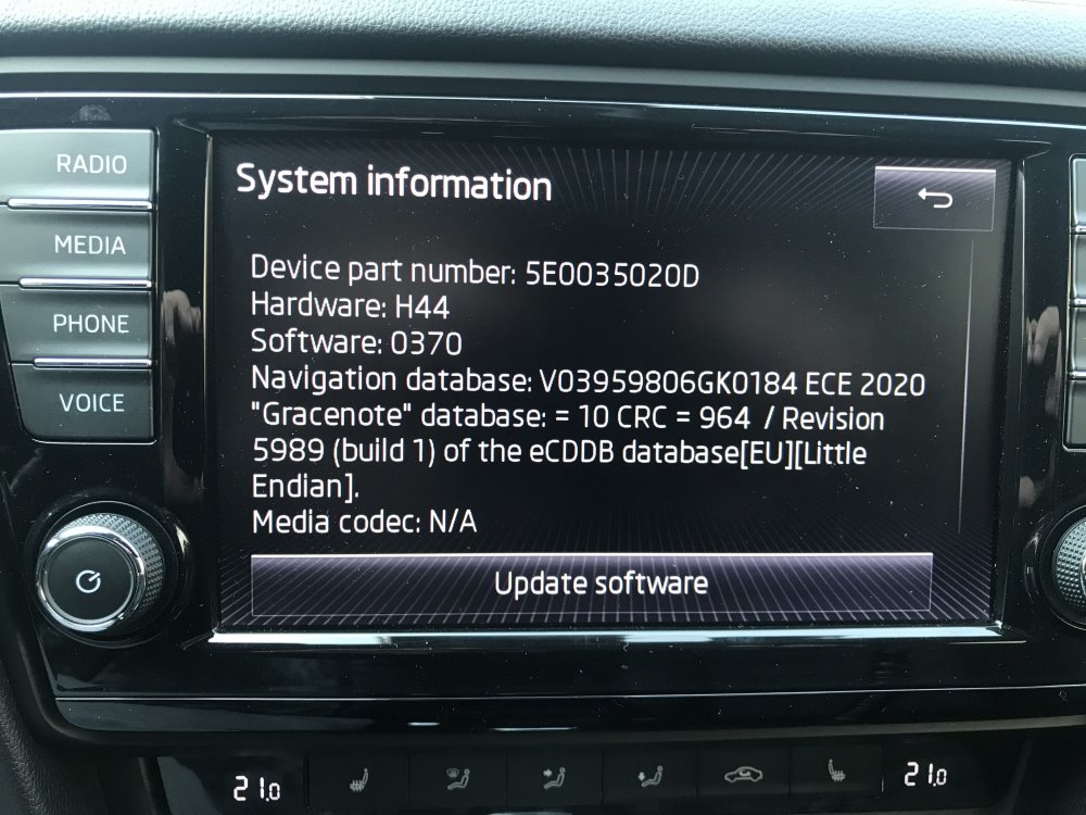 Columbus latest software version - Skoda Octavia Mk3 (2013 - 2020 ...