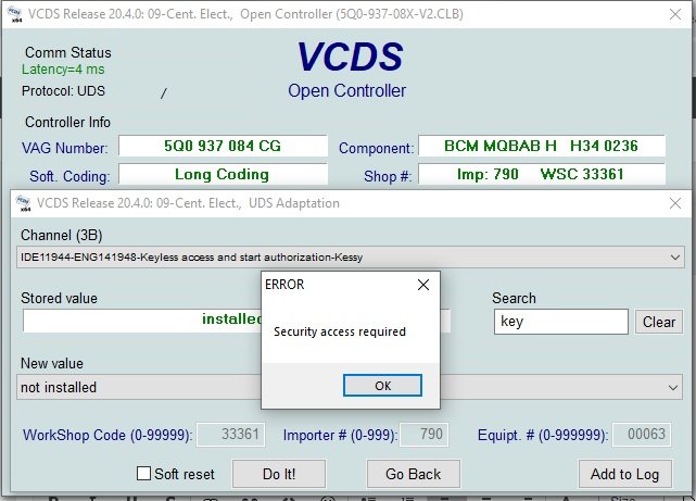 How to disable KESSY with VCDS - Skoda Superb Mk3 (2015 - 2023) - BRISKODA
