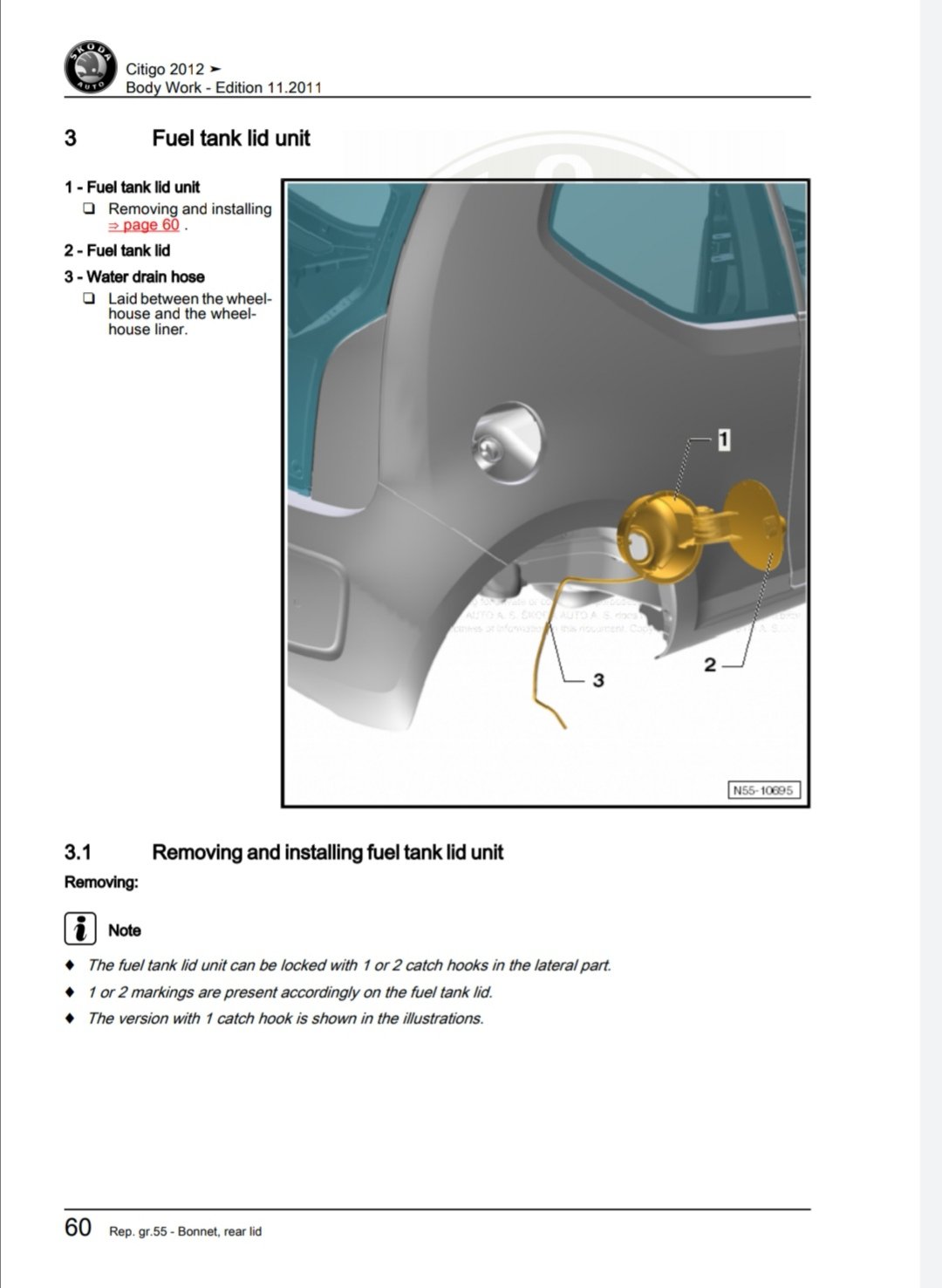 Fuel Filler Door replacement koda Citigo BRISKODA