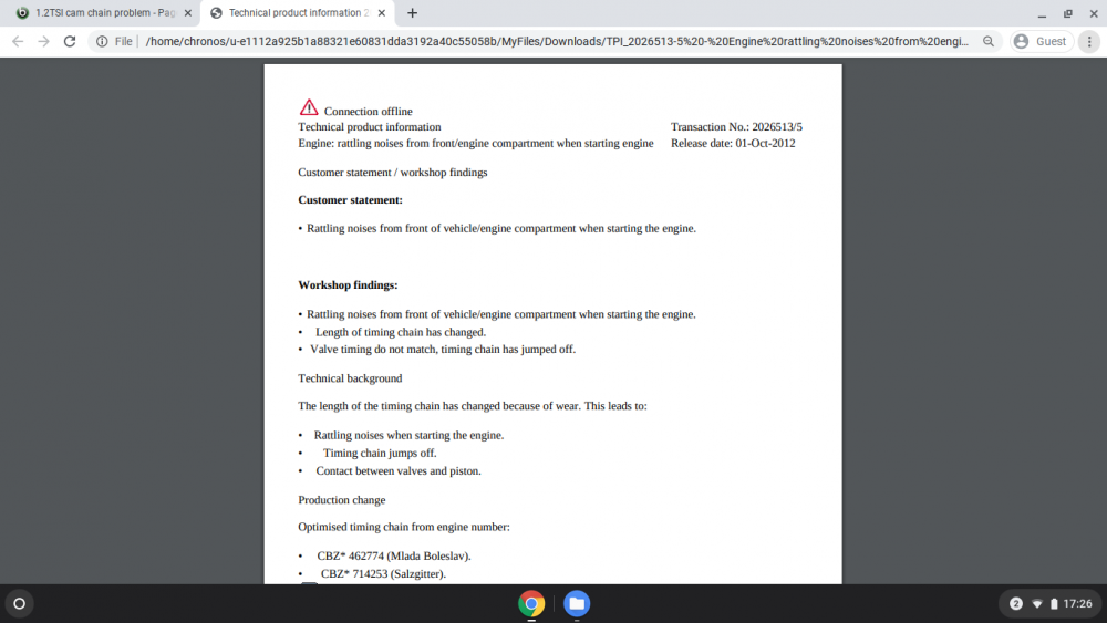 Understanding more about CBZB engine and timing chain replacement ...