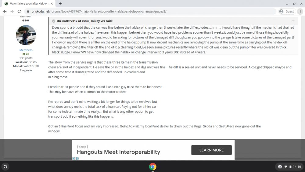 Haldex service on Yeti - Skoda Yeti - BRISKODA