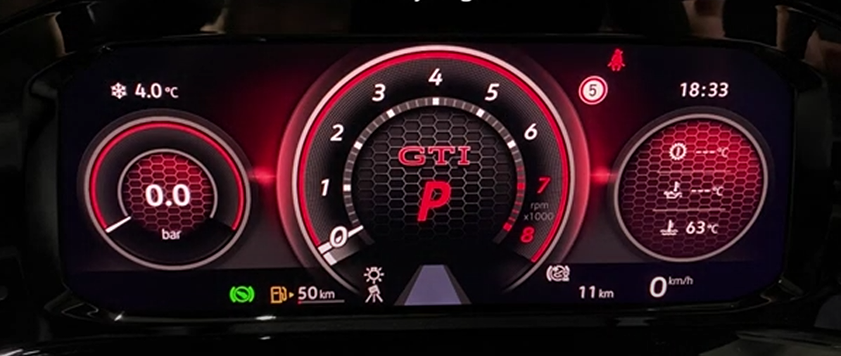 Gear selection display on virtual cockpit - Skoda Octavia Mk4 (2020 ...