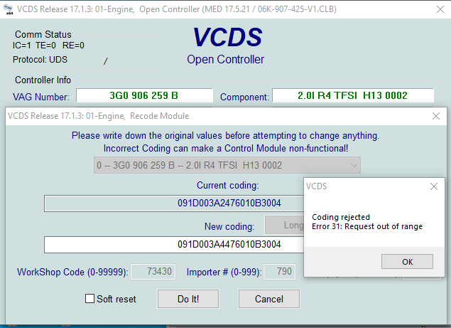 28253 - Coolant Pump 3 P26F8 00 [175] - Stuck - Skoda Superb Mk3 (2015 ...