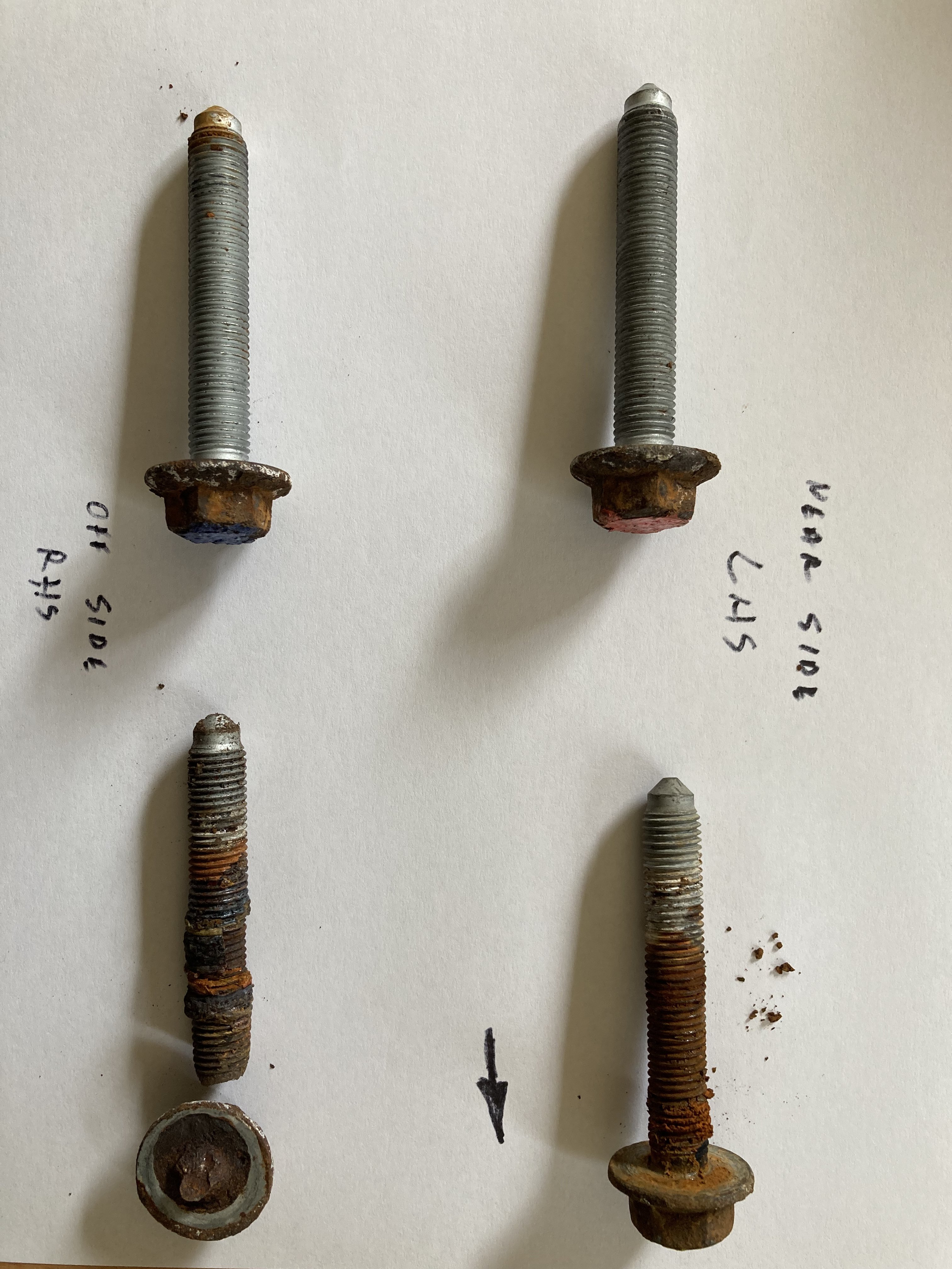 Support Frame (front subframe) fixing bolt sheared off probably due to ...