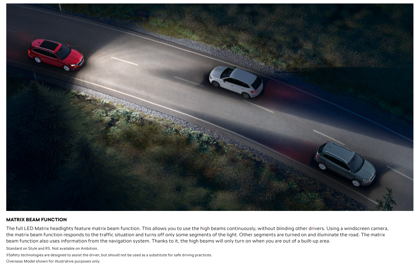 Dynamic Light Assist (DLA) on Matrix LED System - Skoda Octavia Mk4 ...