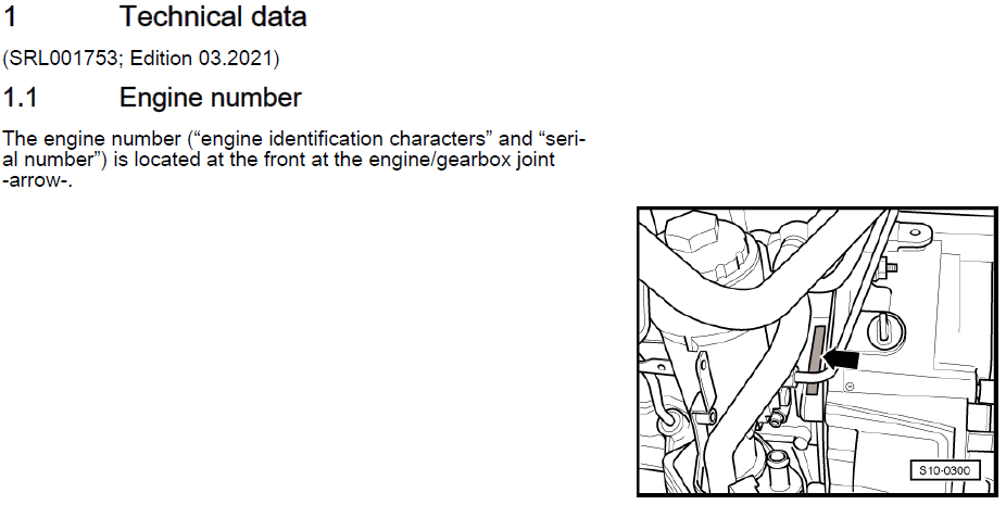 Where is the engine number stamped - Skoda Octavia Mk2 (2004 - 2013 ...