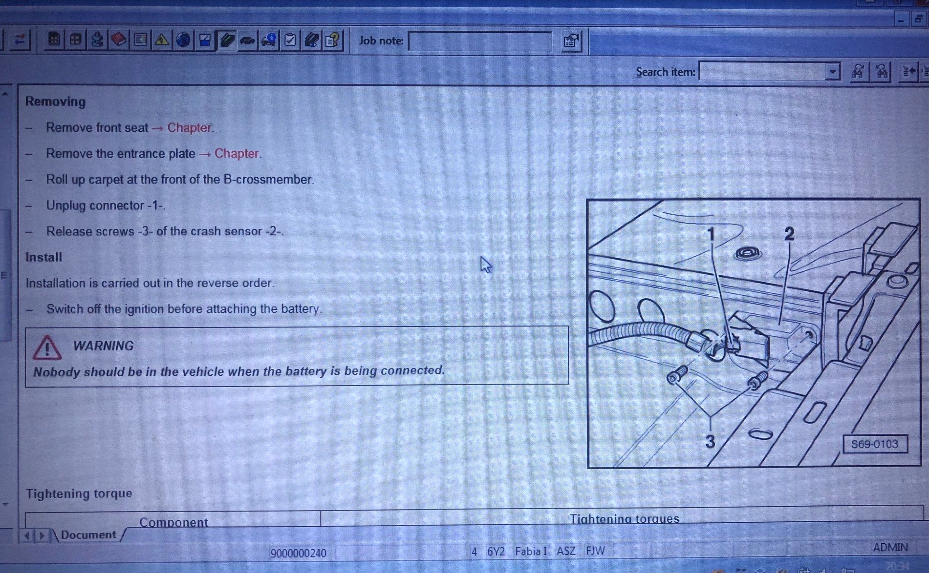 Drivers side crash sensor location - Skoda Fabia Mk1 (1999-2007) - BRISKODA