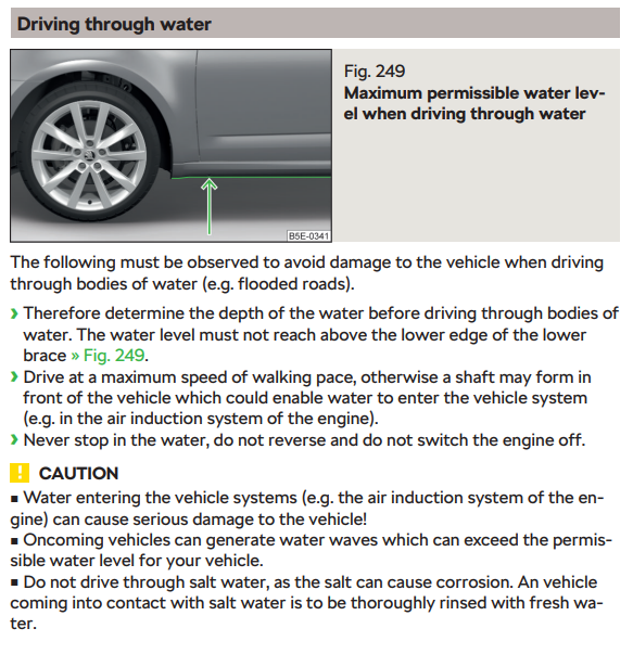Wading depth - Skoda Octavia Mk3 (2013 - 2020) - BRISKODA