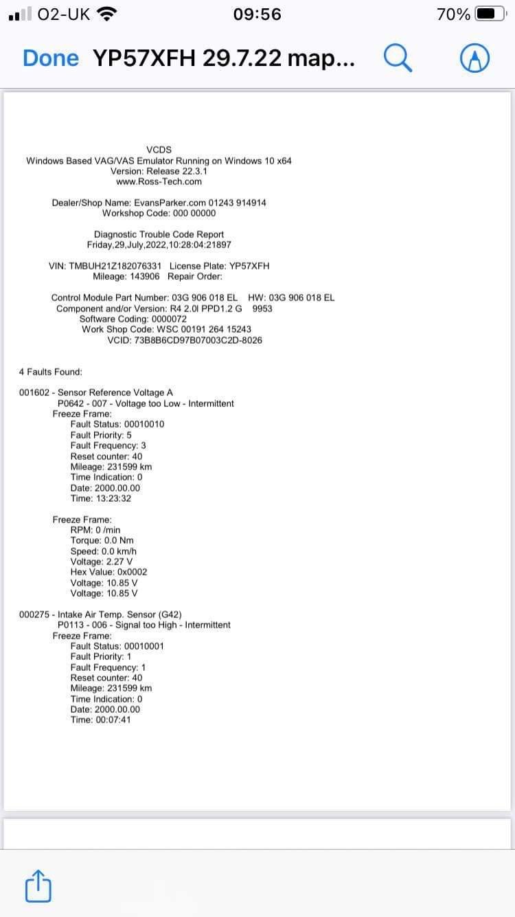 P0642 Code - Skoda Octavia Mk2 (2004 - 2013) - BRISKODA