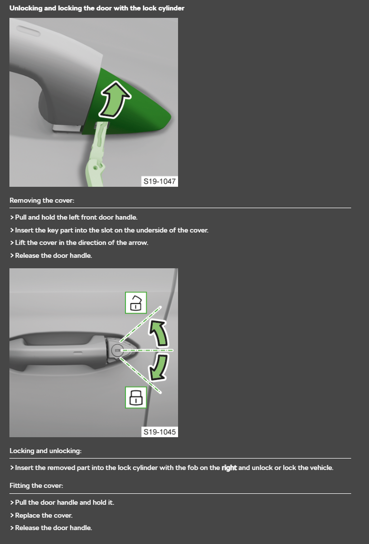 Unlocking with dead key battery - Skoda Octavia Mk4 (2020 > ) - BRISKODA