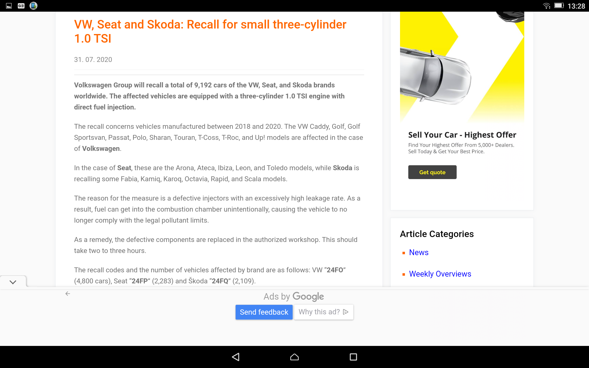 MK3 Octavia 1.0 TSI emissions - Skoda Octavia Mk3 (2013 - 2020) - BRISKODA
