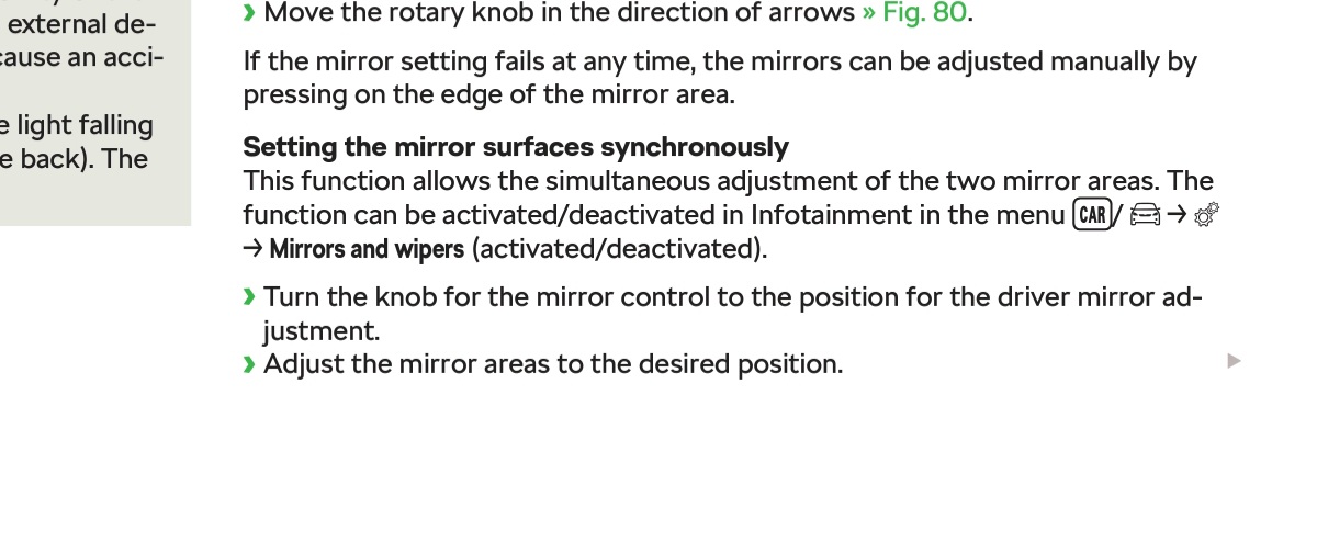Offside door mirror control moves both mirrors. - Skoda Octavia Mk3 ...