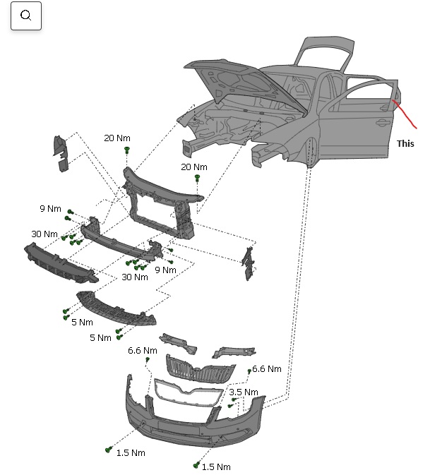 Trying to find part number for a bit of damaged trim. - Skoda Superb ...