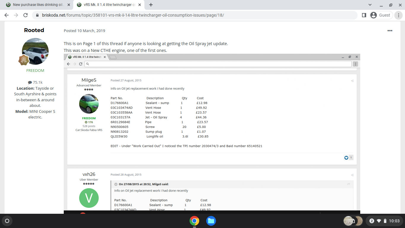 New purchase likes drinking oil…………. Cthe vrs - Page 2 - Skoda Fabia ...