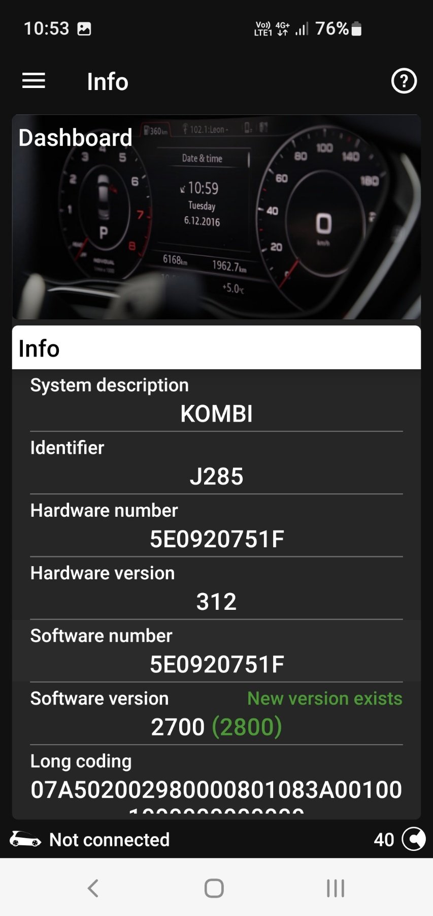 1.6 TDI engine and dashboard SW update - Skoda Octavia Mk3 (2013 - 2020) - BRISKODA