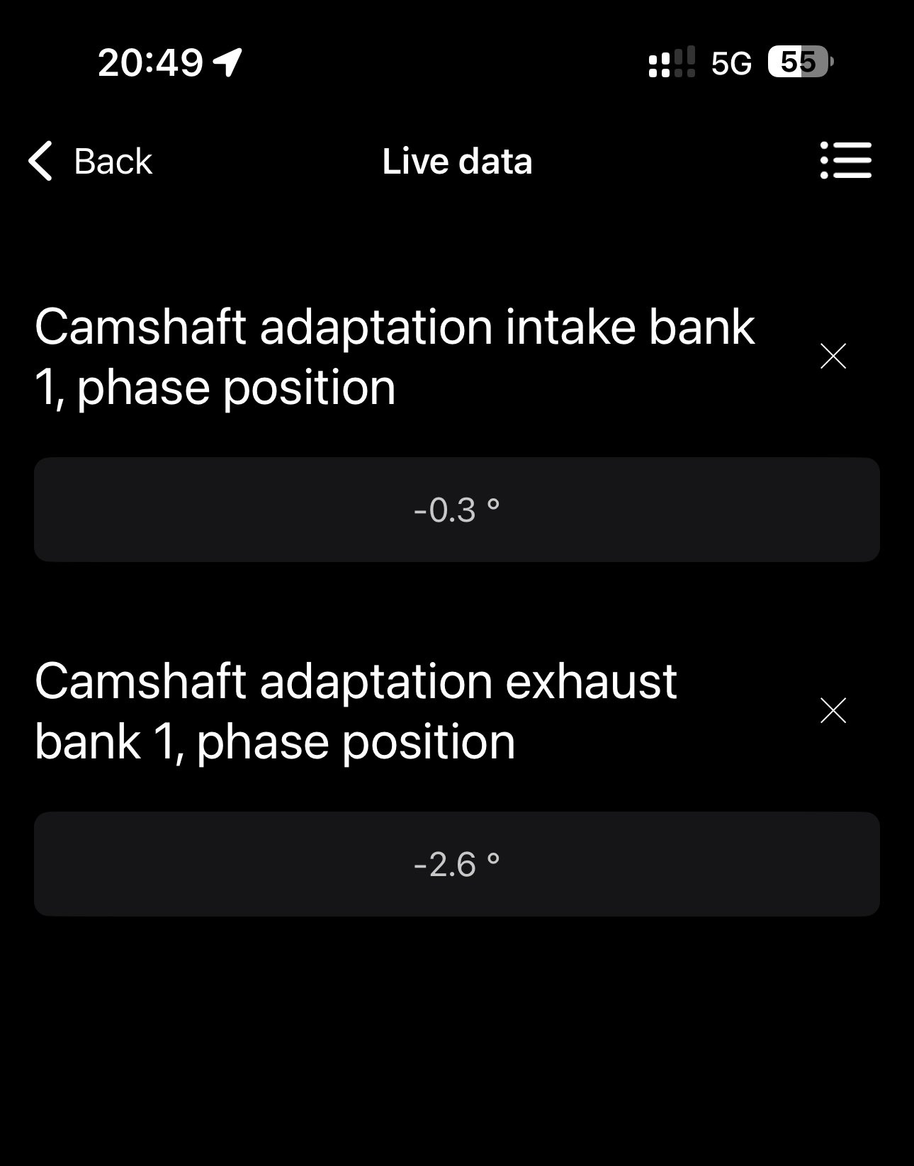 Timing stretch readings obdeleven - 2.0TSI EA888 Gen3 - Skoda Superb Mk3 (2015 - 2023) - BRISKODA