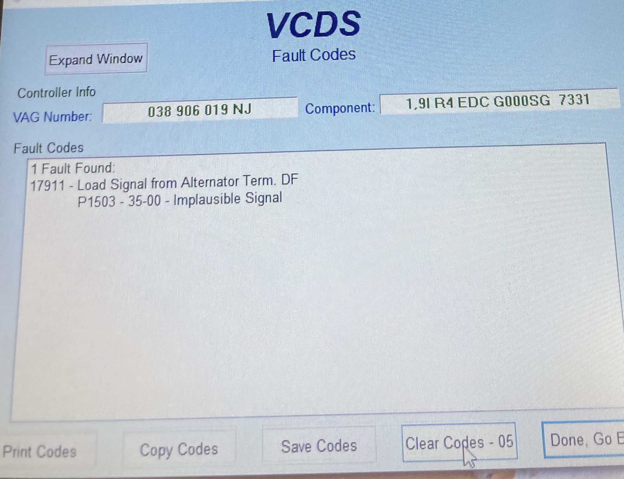 17911 - Load Signal from Alternator Term. DF P1503 - 35-00 ...