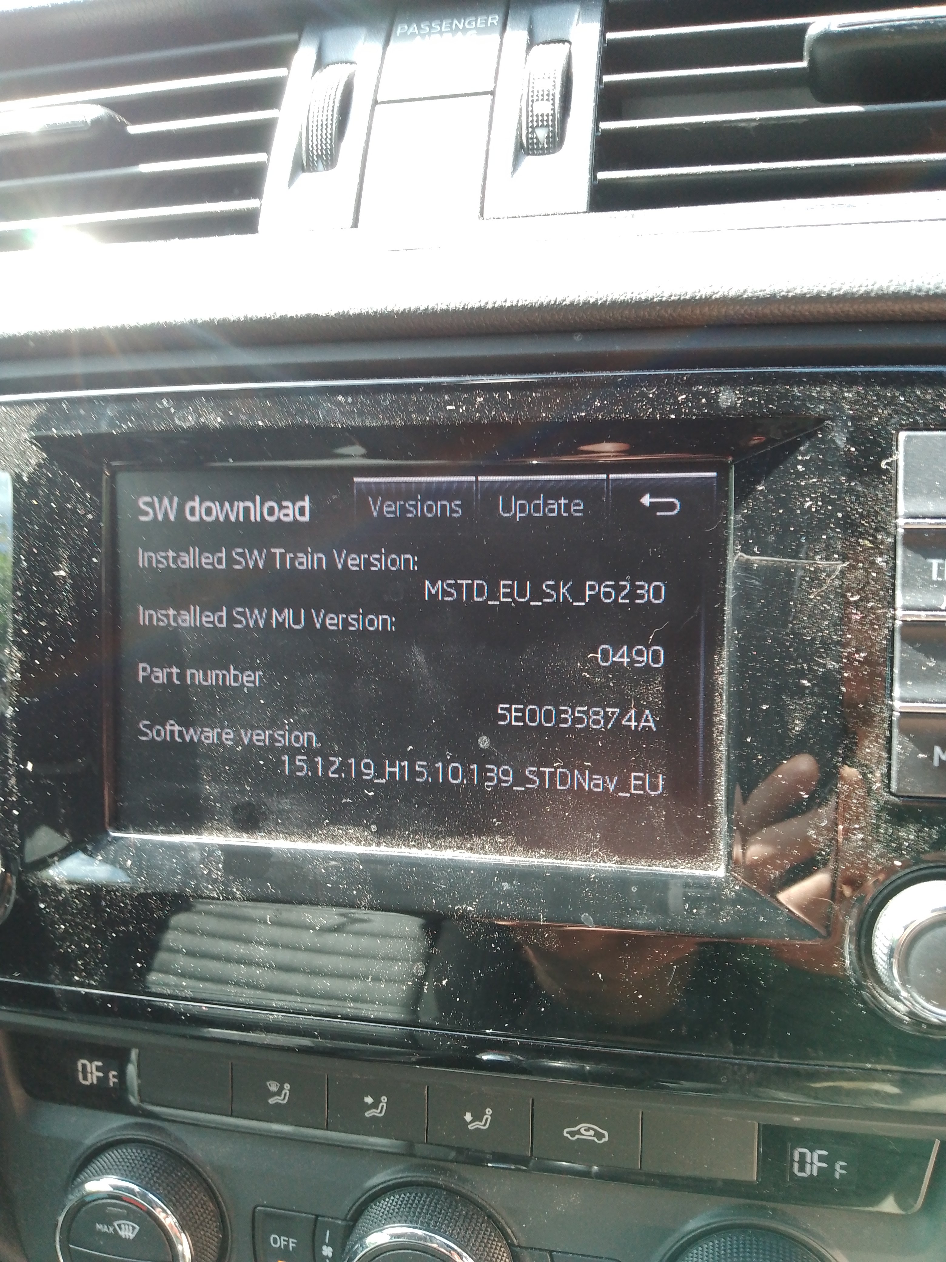 Amundsen MIB1 Firmware update finally completed - MSTD_EU_SK_P6230 MU0490 - Skoda Octavia Mk3 ...